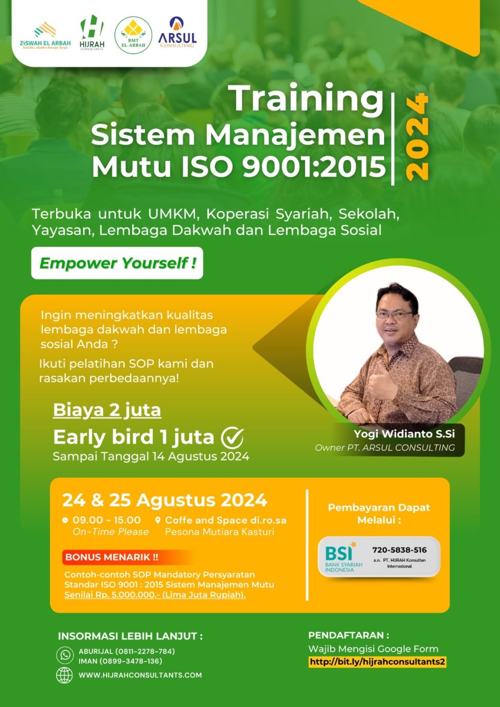 Training Sistem Manajemen Mutu ISO 9001:2015 | HIJRAH Consultants